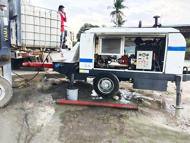 Trailer Pompa Beton 40m3 untuk Penuangan Alas Bedak di Cavite