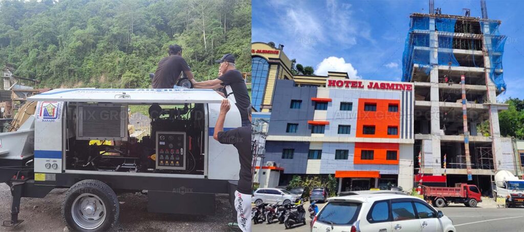 Pompa Trailer Beton Dijual - Pompa Beton yang Dapat Ditarik AIMIX